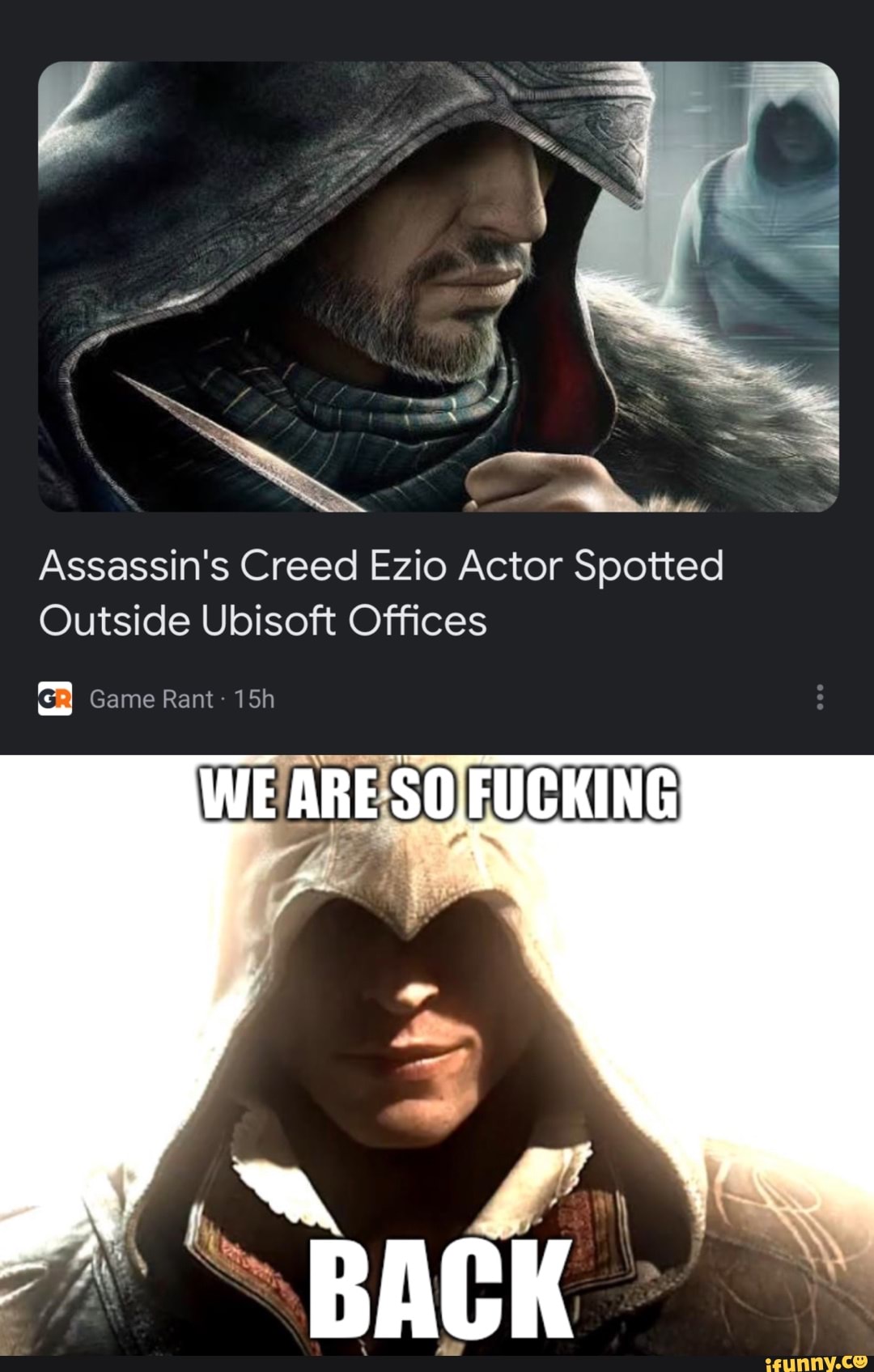 Assassin's Creed Ezio Actor Spotted Outside Ubisoft Offices Ga Game ...