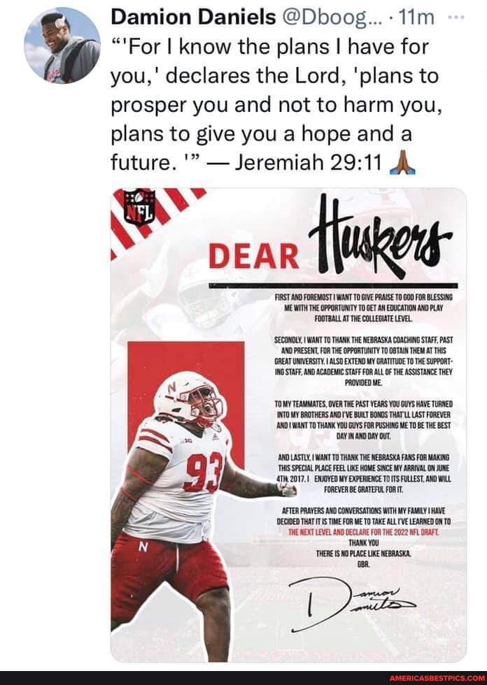 Damion Daniels @Dboog... - Tim "For I know the plans I have for you ...