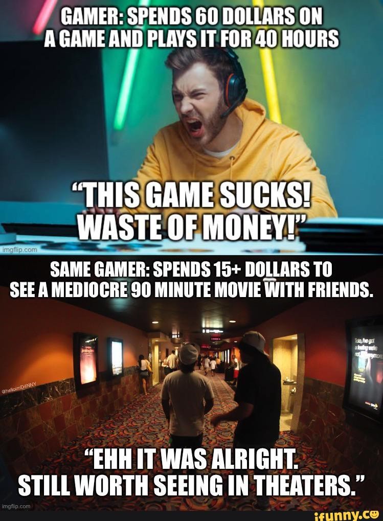 GAMER: SPENDS 60 DOLLARS ON A GAME AND PLAYS IT FOR 40 HOURS "THIS GAME ...