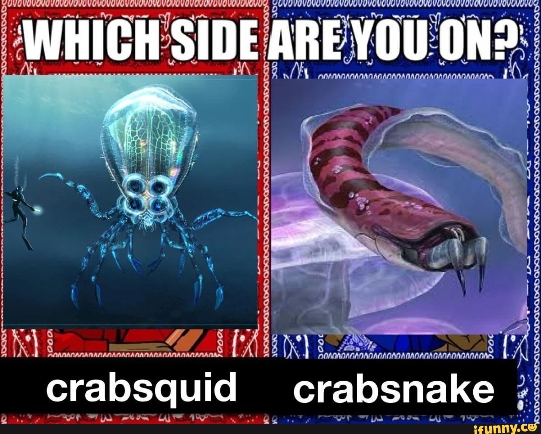 WHICH SIDE ARE YOU ON? crabsquid crabsnake - iFunny