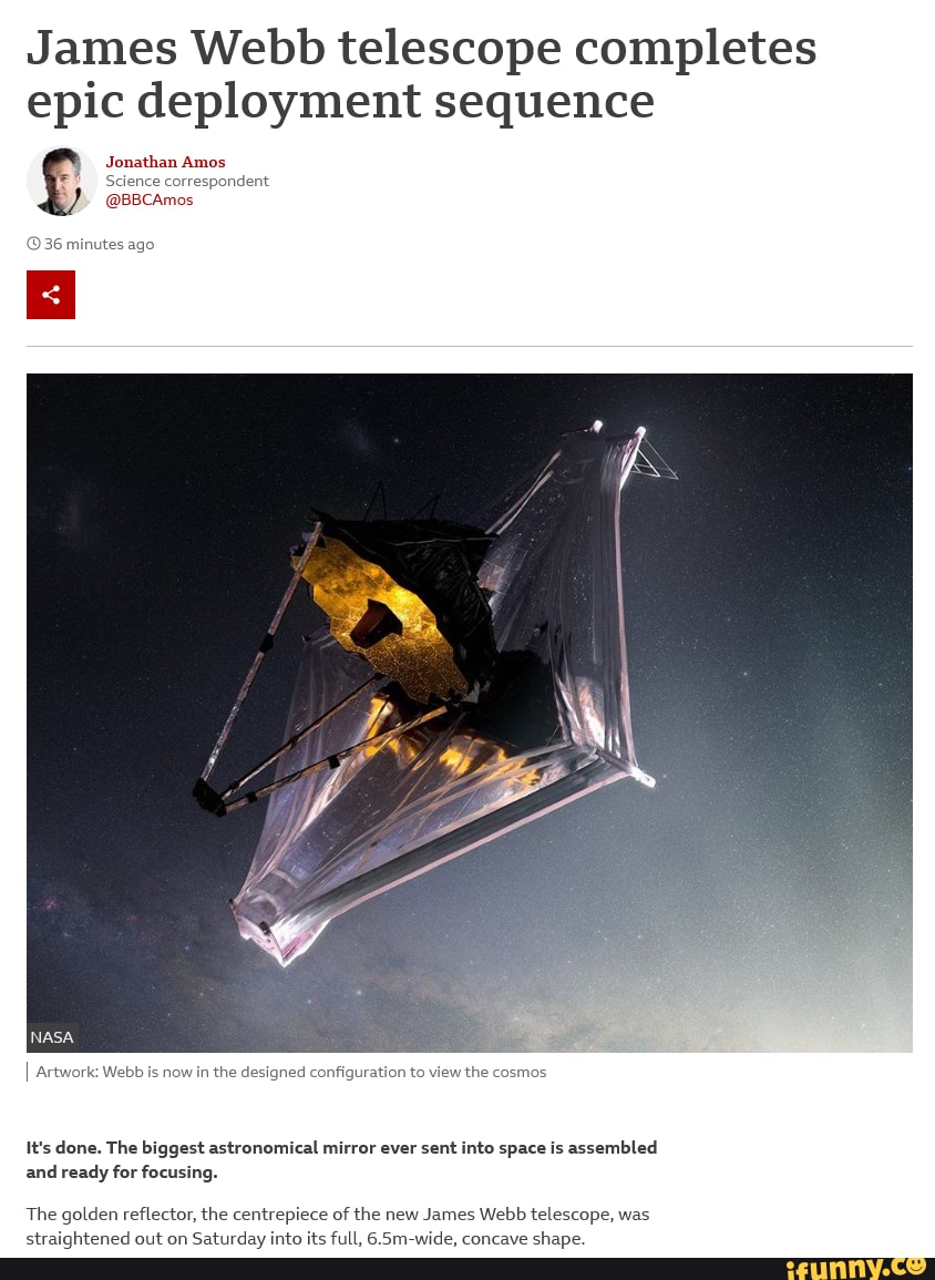 James Webb telescope completes epic deployment sequence Jonathan Amos ...