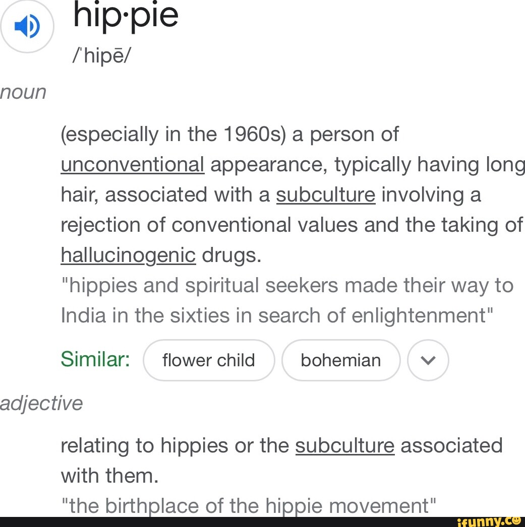 4) Nipple /hipe/ noun (especially in the 1960s) a person of ...