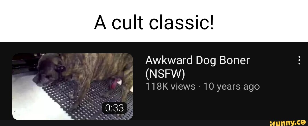 A cult classic! Awkward Dog Boner (NSFW) 118K views - 10 years ago - iFunny
