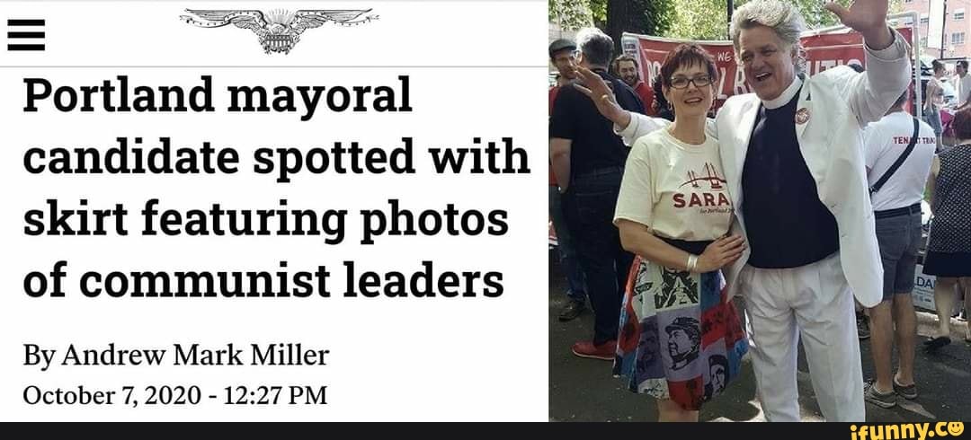 Portland mayoral candidate spotted with skirt featuring photos of ...