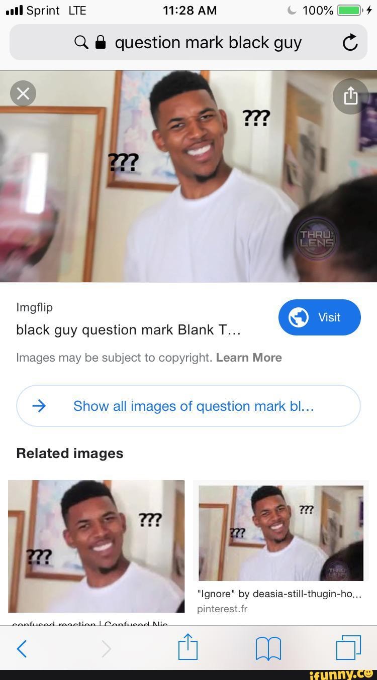 GD Visit black guy question mark Blank T.. Images may be subject to ...