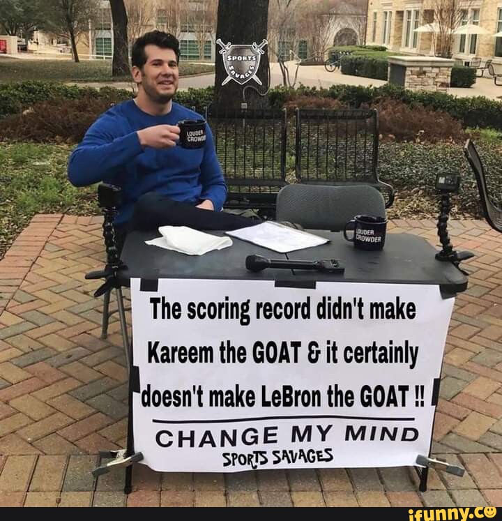 The scoring record didn't make I Kareem the GOAT it certainly doesn't ...