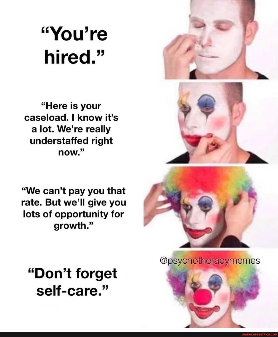 "You're hired." "Here is your caseload. I know it's a lot. We're really ...