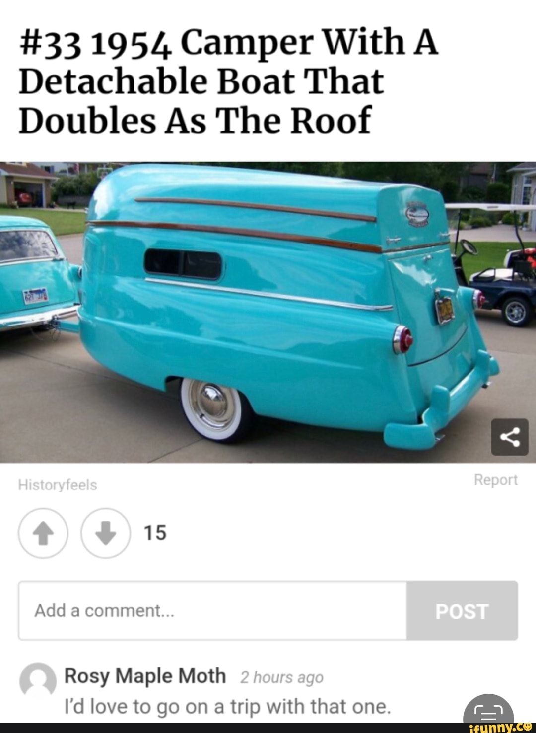 #33 1954 Camper With Detachable Boat That Doubles As The Roof ...