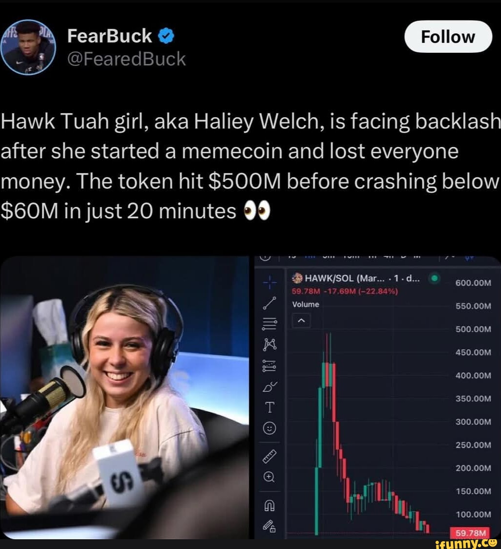 Follow FearBuck @FearedBuck Hawk Tuah girl, aka Haliey Welch, is facing ...