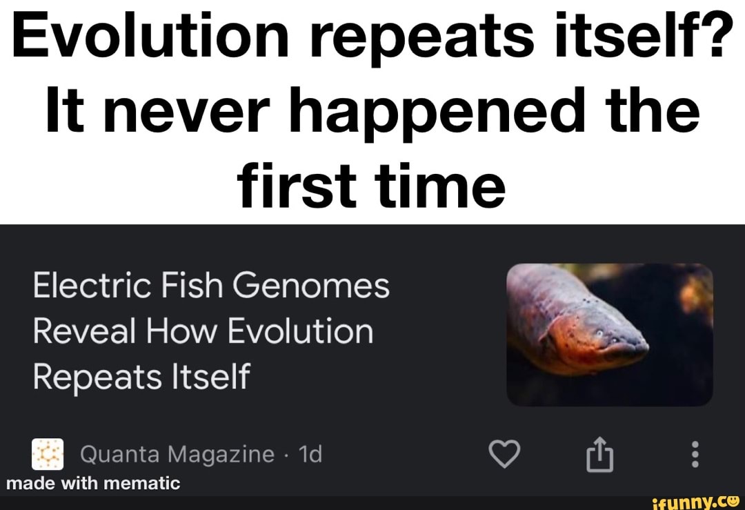 Evolution repeats itself? It never happened the first time Electric ...