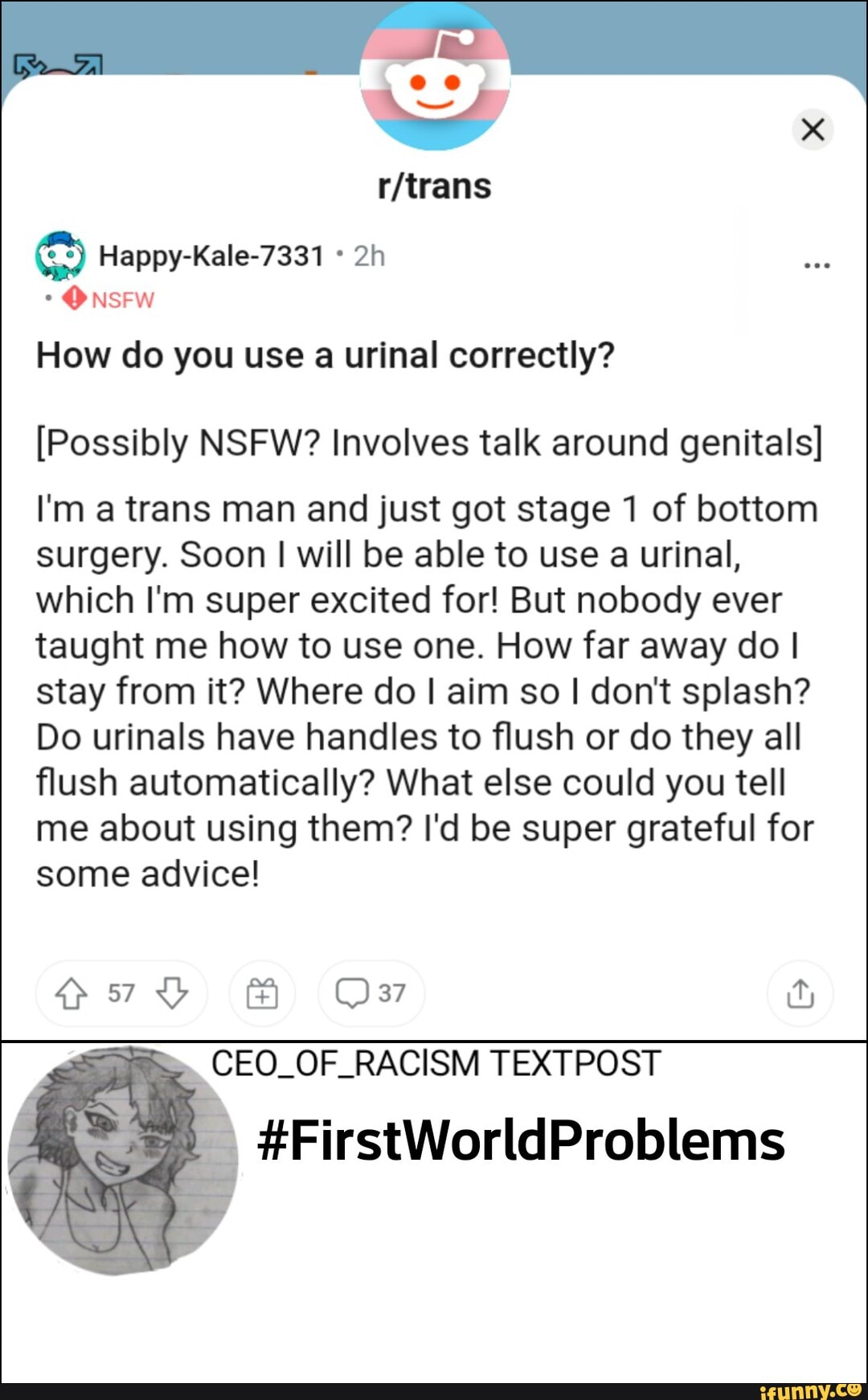 SS Happy Kale 7331 ONSFW How Do You Use A Urinal Correctly Possibly 