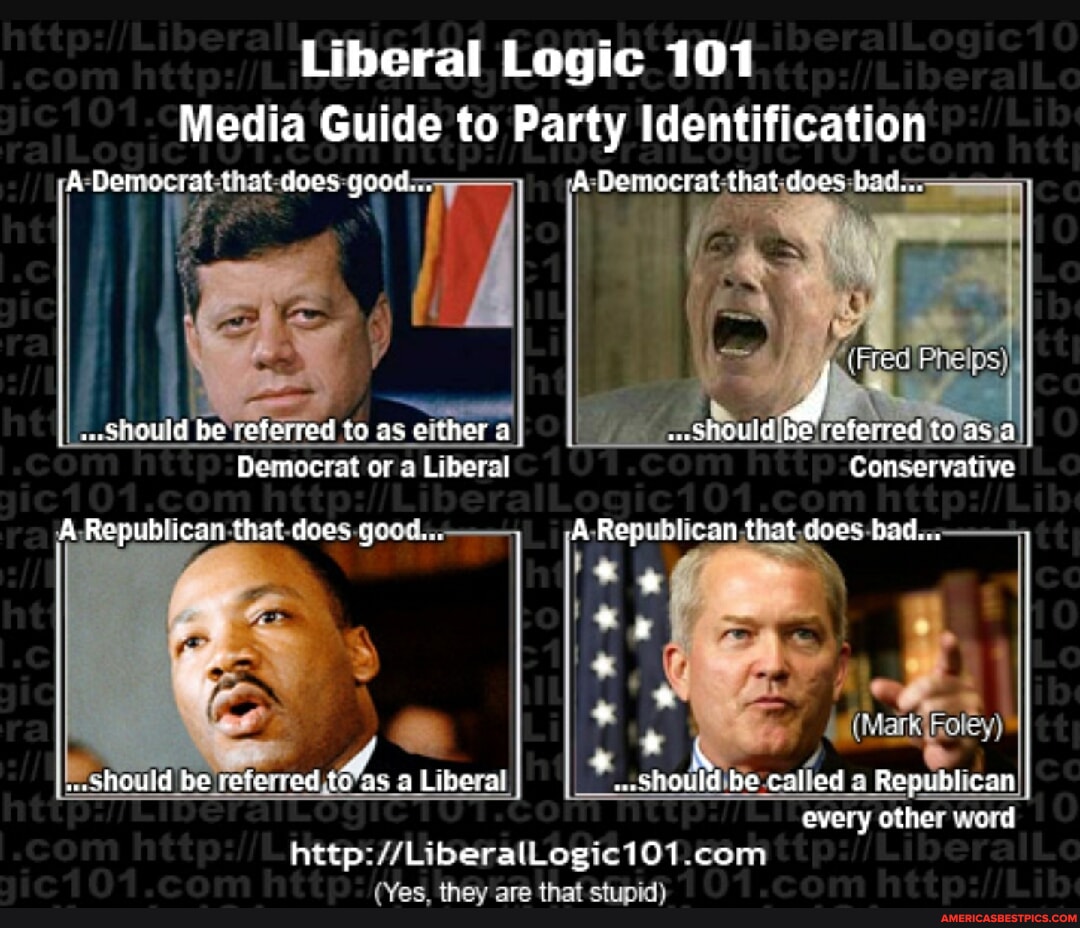 Liberal Logic 101 Media Guide to Party Identification A Deireciat trat ...