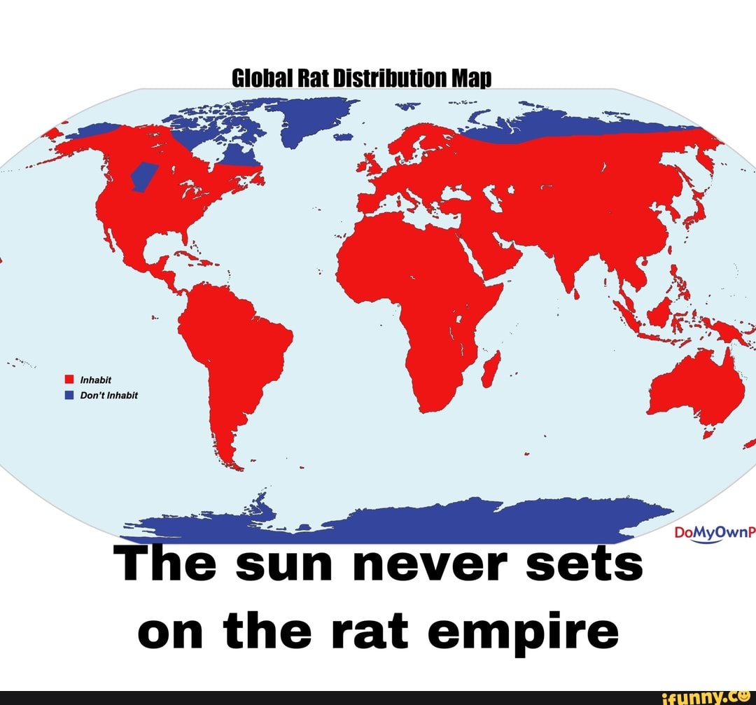 Global Rat Distribution Map Inhabit Don't Inhabit DoMyOwnP The sun ...
