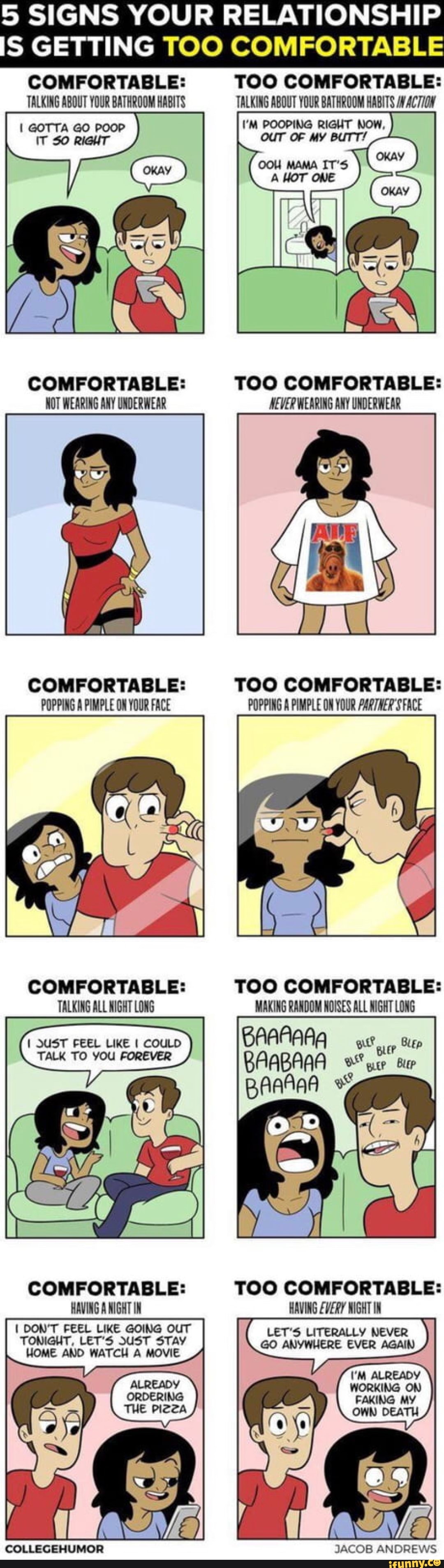 5 SIGNS YOUR RELATIONSHIP S GETTING TOO COMFORTABLE COMFORTABLE: TOO ...