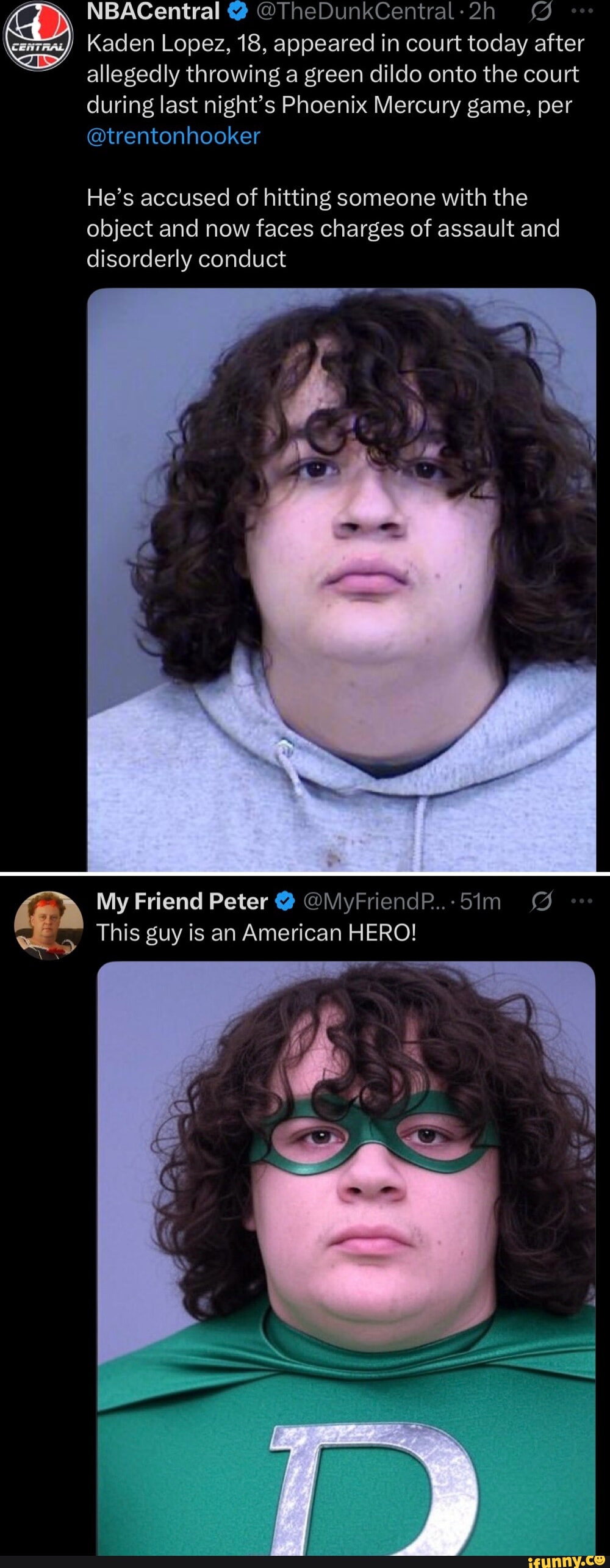 NBACentral @ Kaden Lopez, 18, appeared in court today after allegedly ...