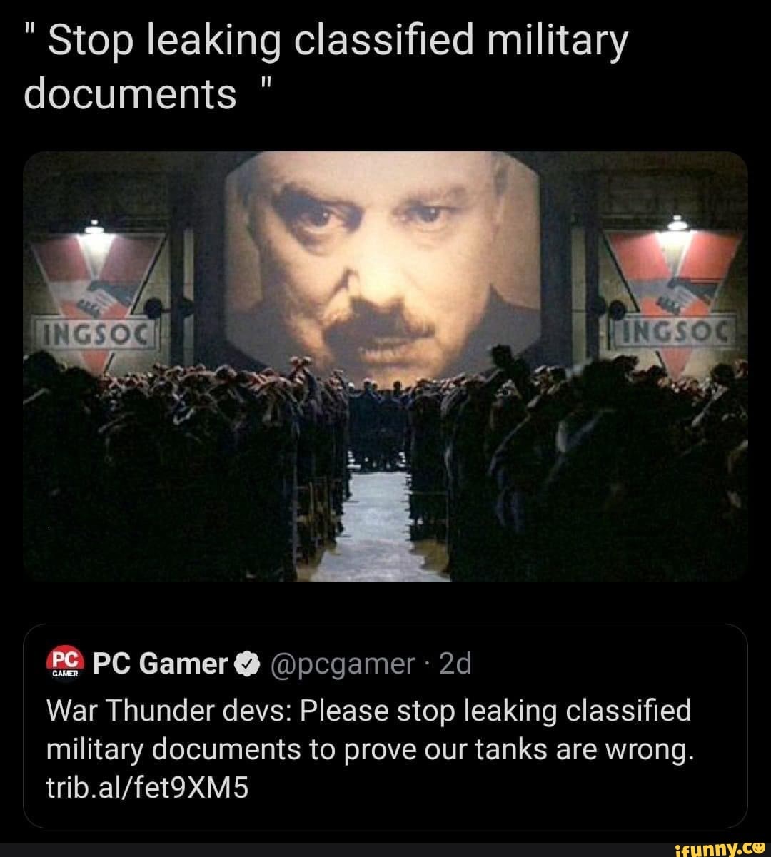 "Stop leaking classified military documents PC Gamer @ @pcgamer War ...