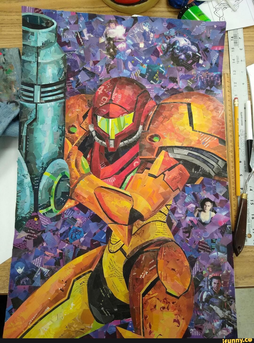 Samus Aran collage I made out of Game Informer - iFunny