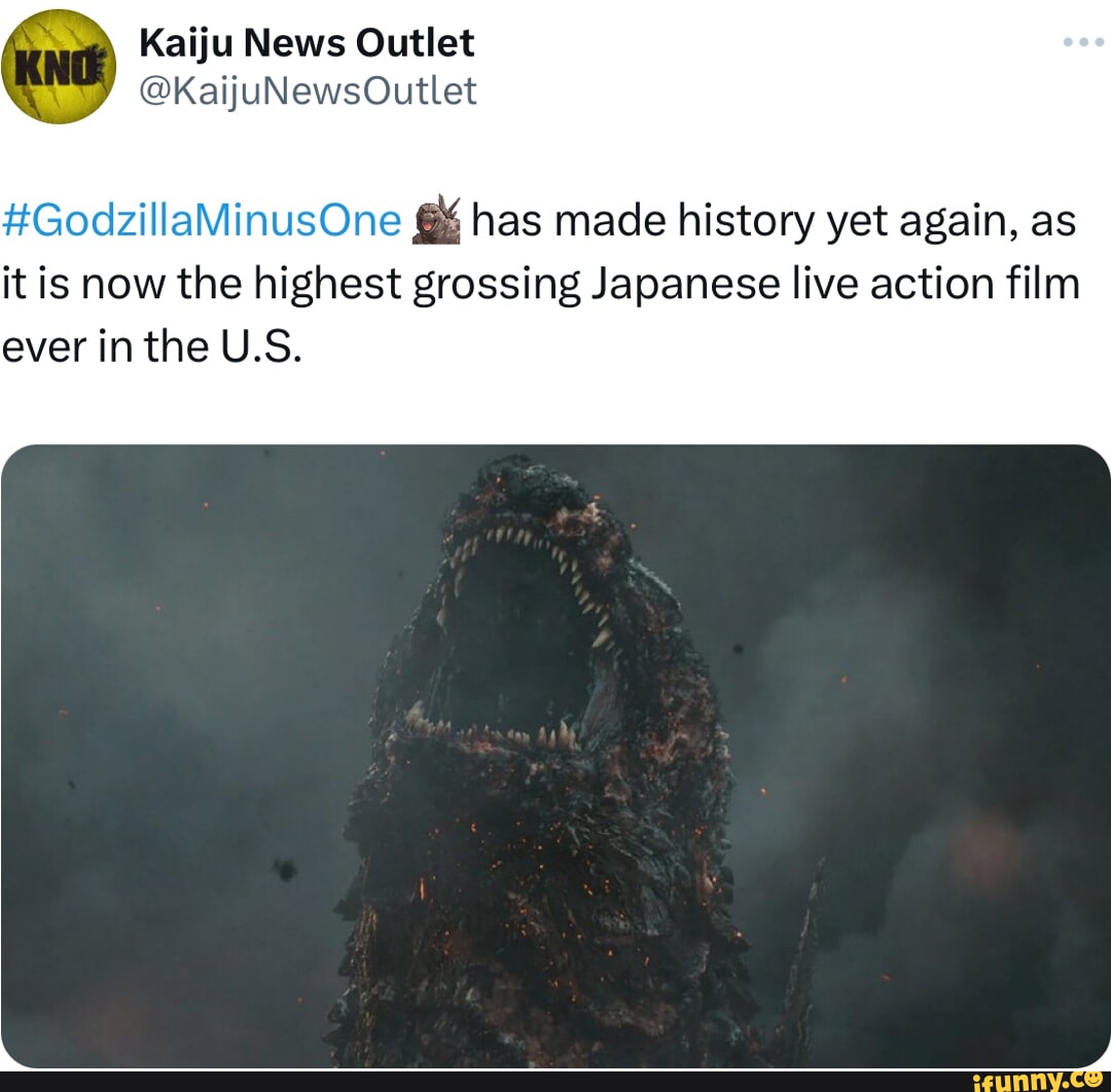 Kaiju News Outlet @KaijuNewsOutlet #GodzillaMinusOne has made history ...