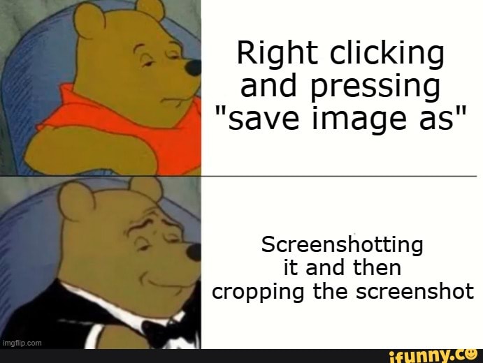 Right clicking and pressing "save image as" Screenshotting it and then ...