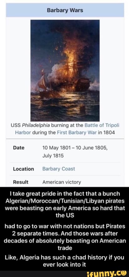 Barbary Wars USS Philadelphia burning at the Battle of Trip Harbor ...