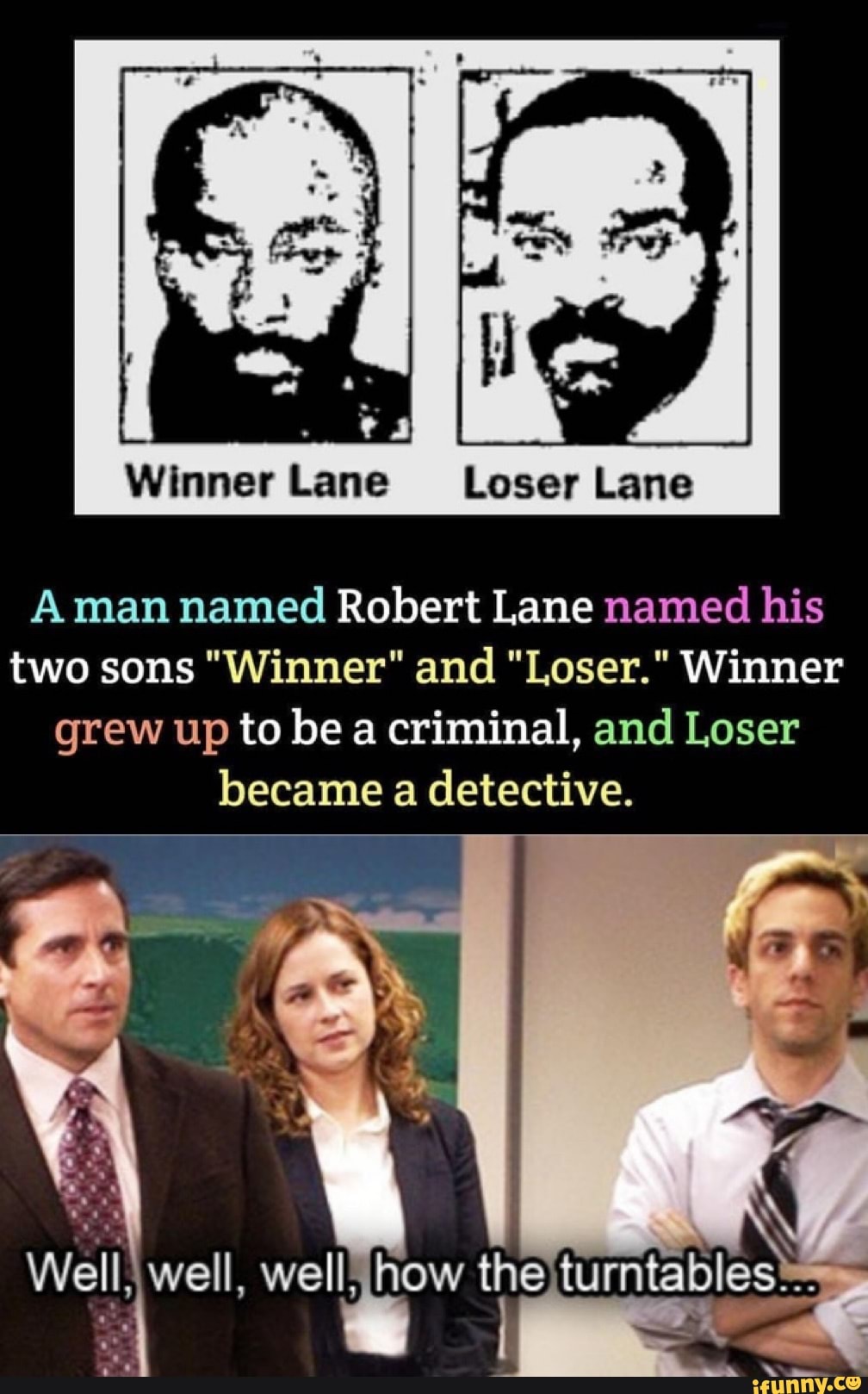Winner Lane Loser Lane Aman named Robert Lane named his two sons ...