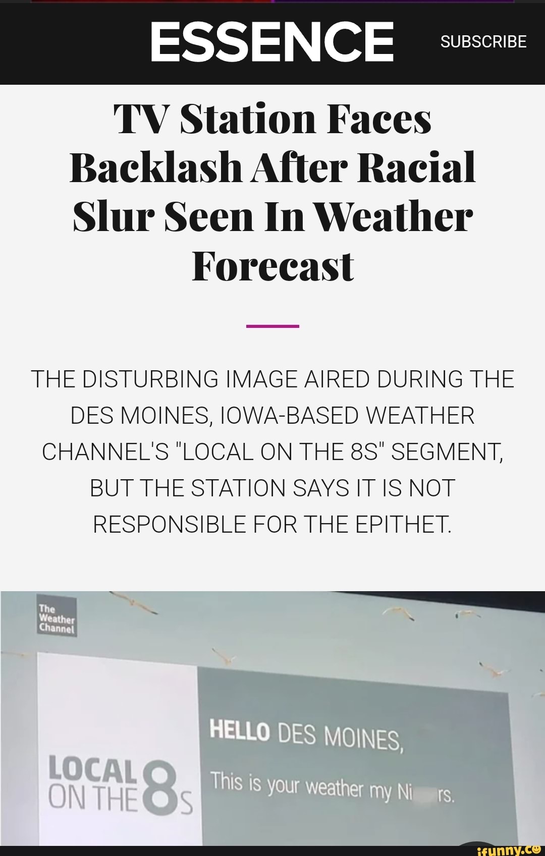 ESSENCE TV Station Faces Backlash After Racial Slur Seen In Weather ...