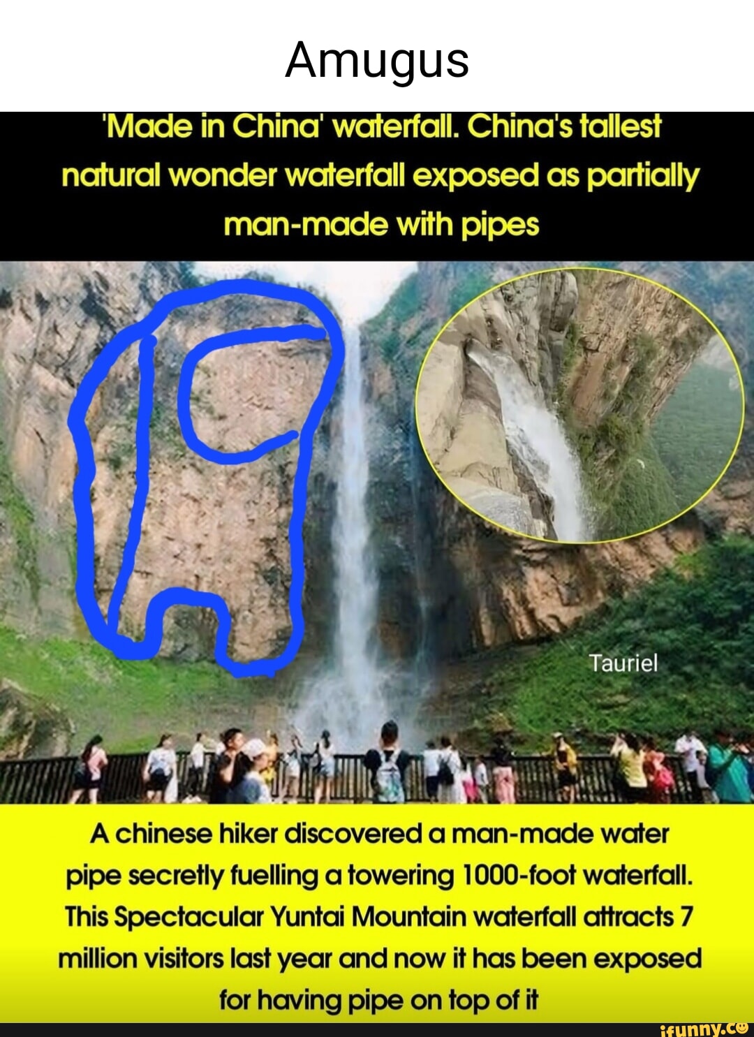 Amugus 'Made in China' waterfall. China's tallest natural wonder ...