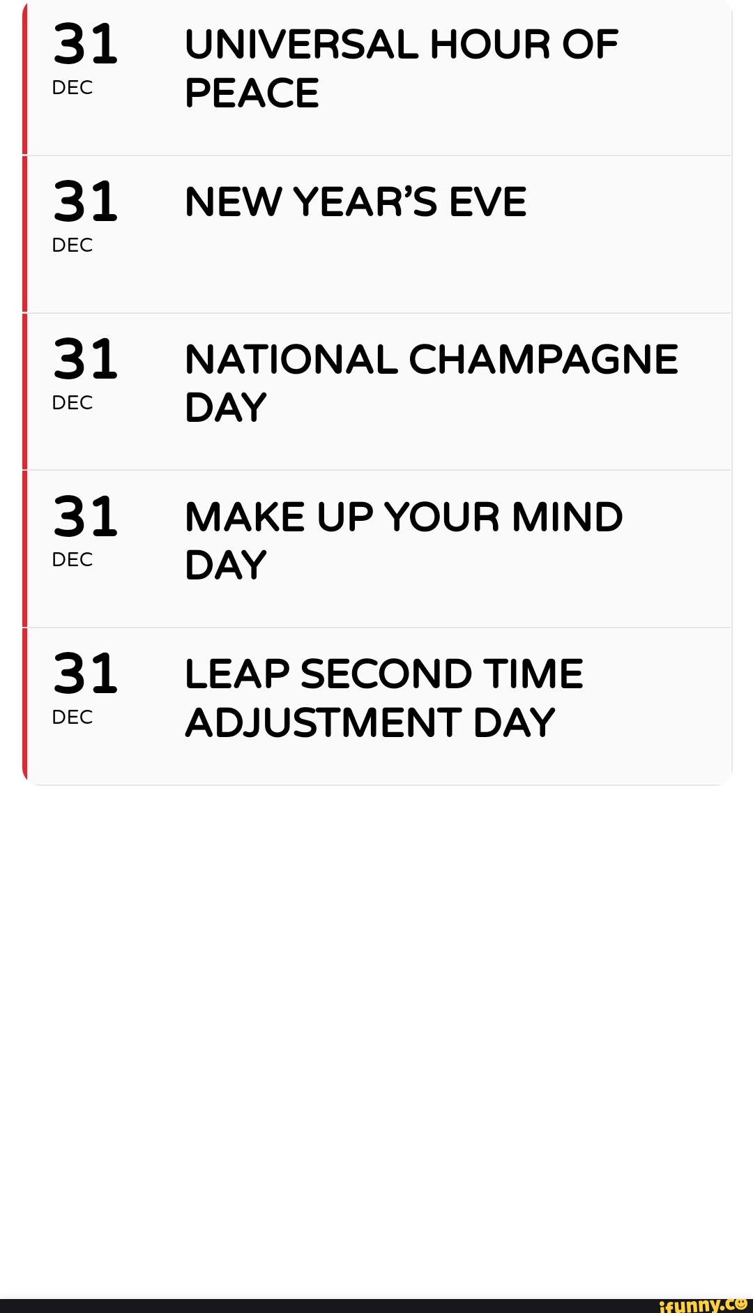 31 DEC I 31 DEC DEC 31 DEC 31 DEC UNIVERSAL HOUR OF PEACE NEW YEAR'S ...