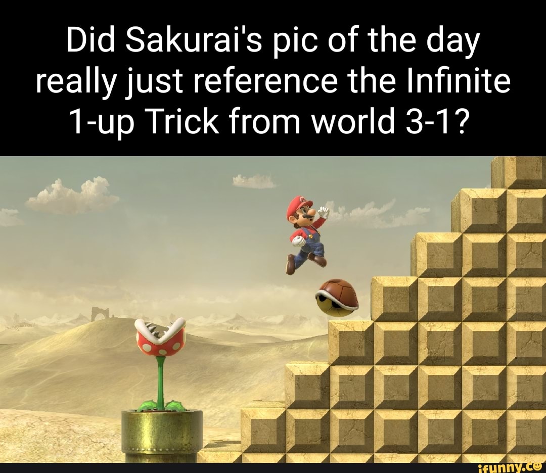 Did Sakurai's pic of the day really just reference the Infinite 1-up ...