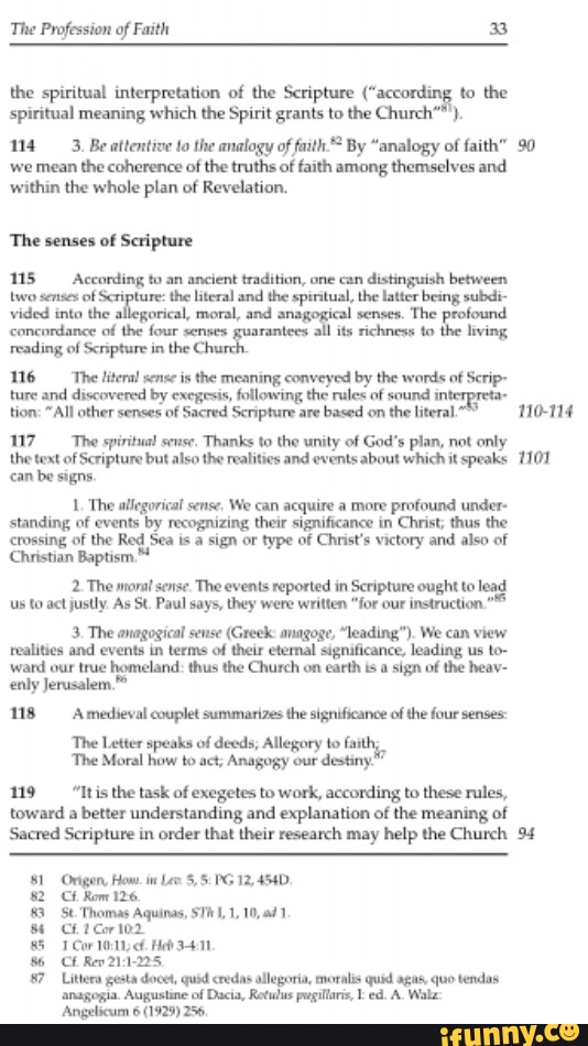 The Profession of Faith the spiritual interpretation of the Scripture ...