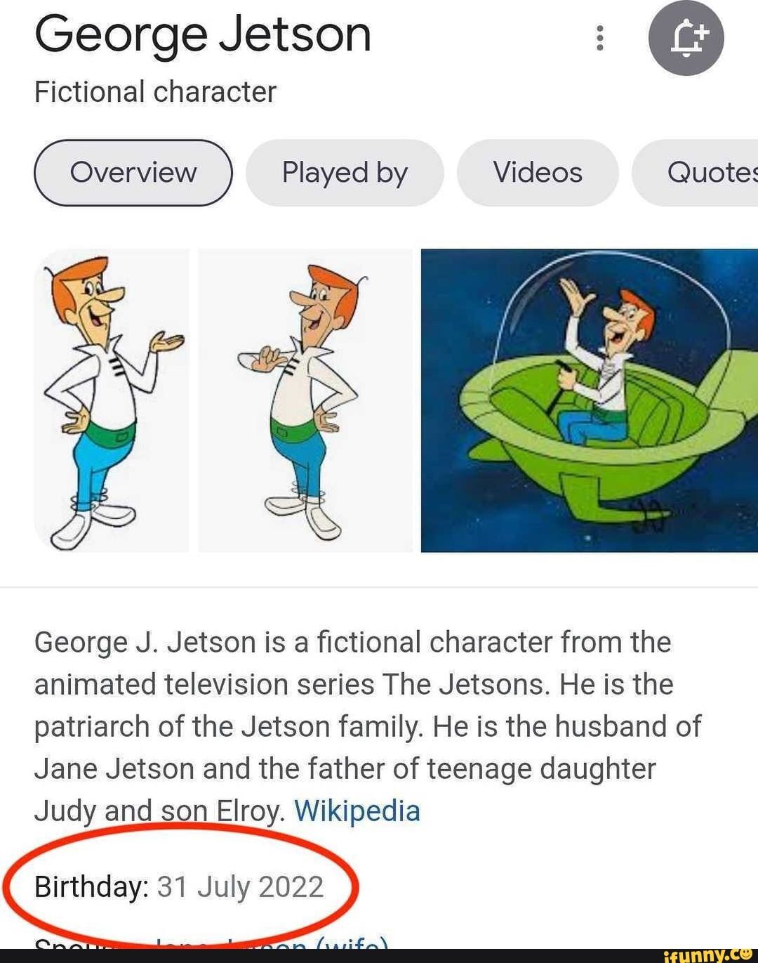 George Jetson Fictional character Played by Videos Quote: George J ...