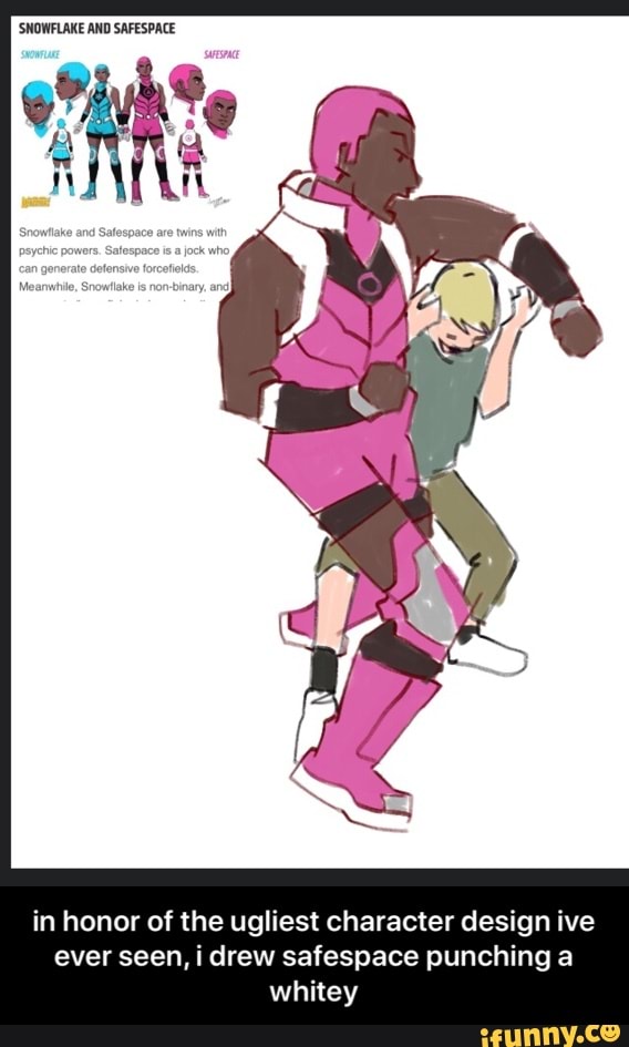 'SNOWFLAKE AND SAFESPACE in honor of the ugliest character design ive ...