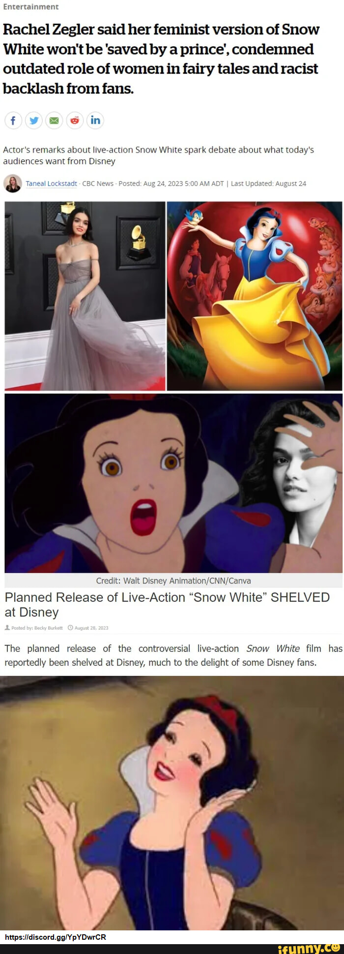 Entertainment Rachel Zegler said her feminist version of Snow White won ...