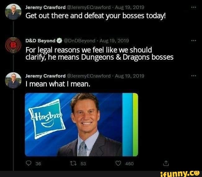 Jeremy Crawford @ieremyECrawford - Aug 19, 2019 Get out there and ...