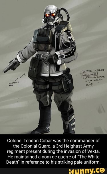 Colonel Tendon Cobar was the commander of the Colonial Guard, a Ied ...