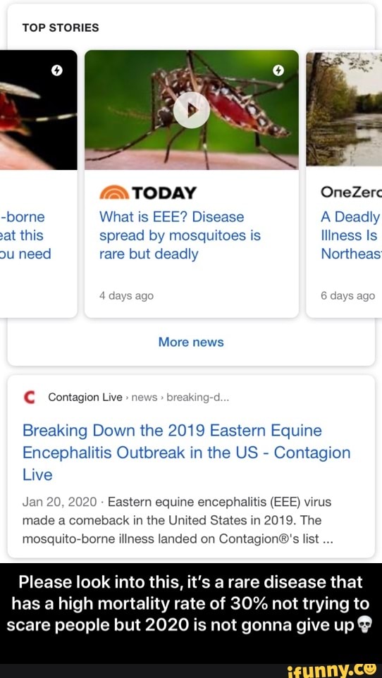 TOP STORIES (TODAY OneZerc -borne What is EEE? Disease A Deadly at this ...