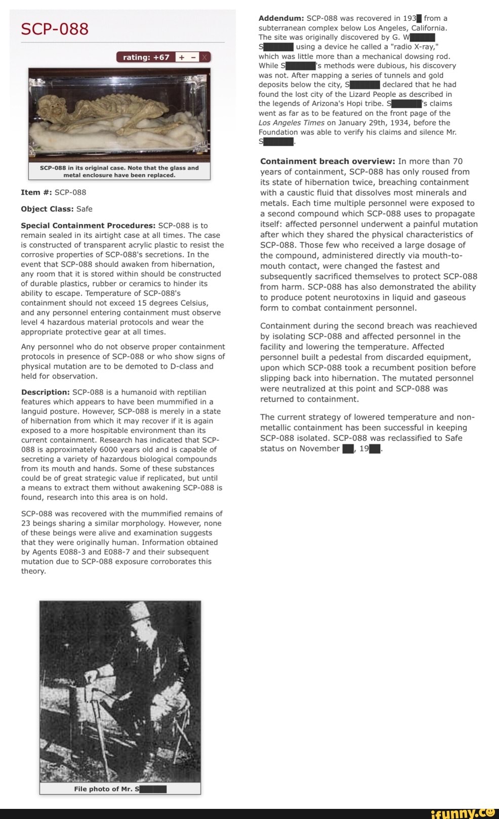 SCP-088 nem ::: SCPruss Object Clas , Safe Special Containment ...