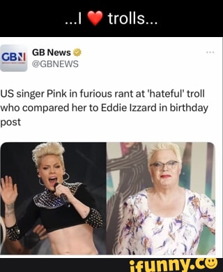 US singer Pink in furious rant at 'hateful' troll who compared her to ...