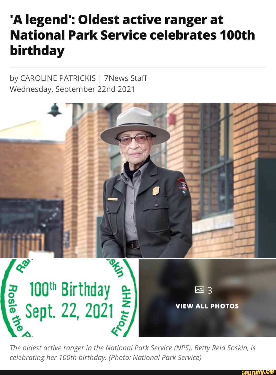 "A legend': Oldest active ranger at National Park Service celebrates ...