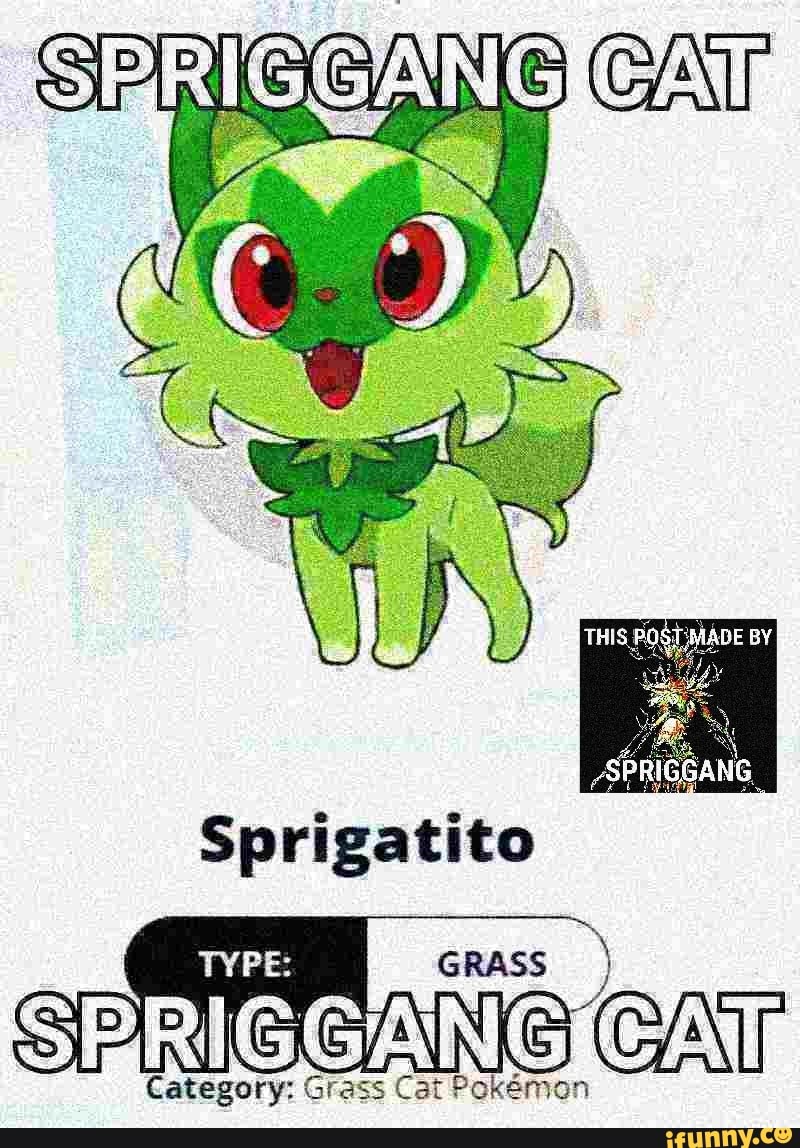 Sprigatito TYPE: GRASS Category: Grass Cat Pokemon - iFunny Brazil