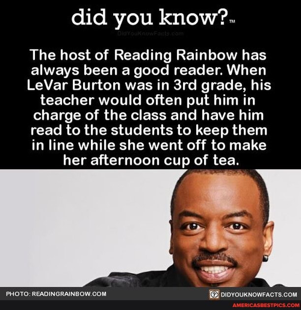 Did you know?. The host of Reading Rainbow has always been a good ...