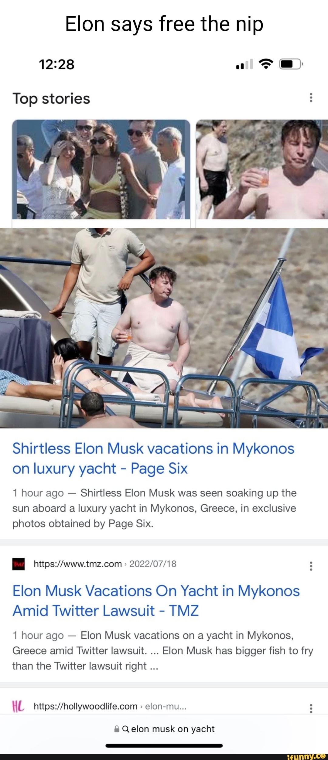 Top Stories Ox Ge Shirtless Elon Musk Vacations In Mykonos On Luxury Yacht Page Six 1 Hour Ago