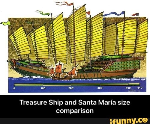 Treasure Ship and Santa Maria size comparison - Treasure Ship and Santa ...