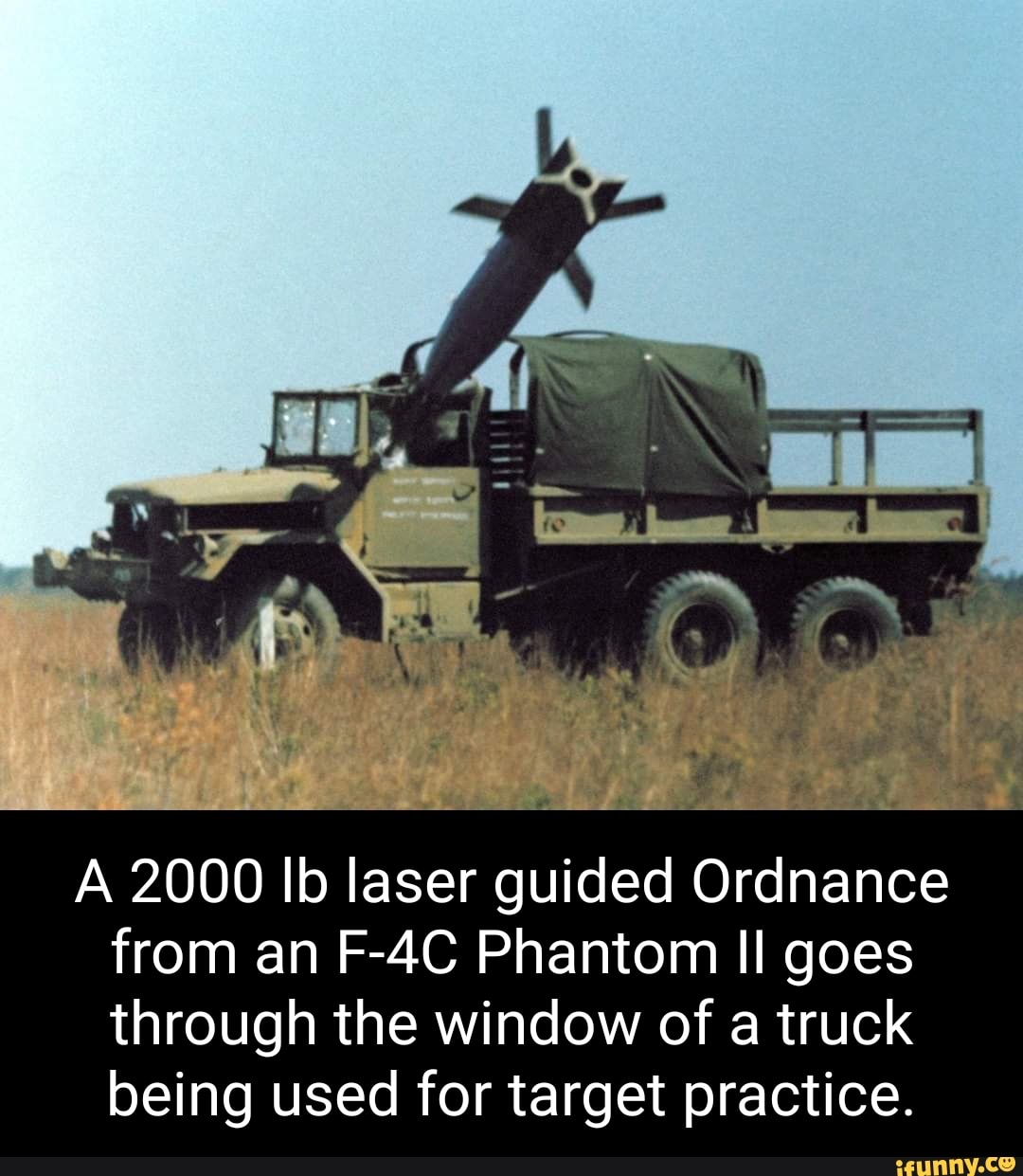 A 2000 laser guided Ordnance from an F-4C Phantom II goes through the ...