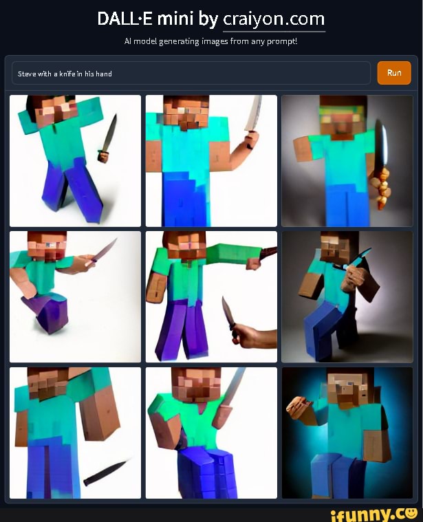 DALL-E mini by Al model generating images fram any prampt! Steve with a ...