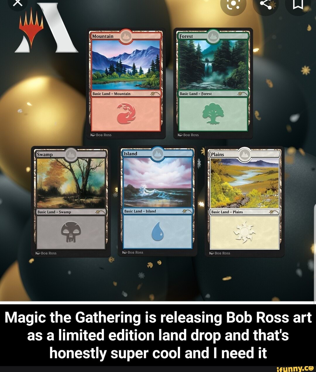 Magic the Gathering is releasing Bob Ross art as a limited edition land ...
