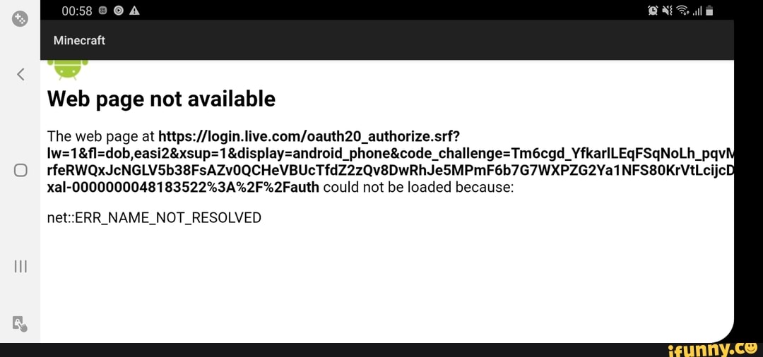 Web page not available Minecraft The web page at all ...