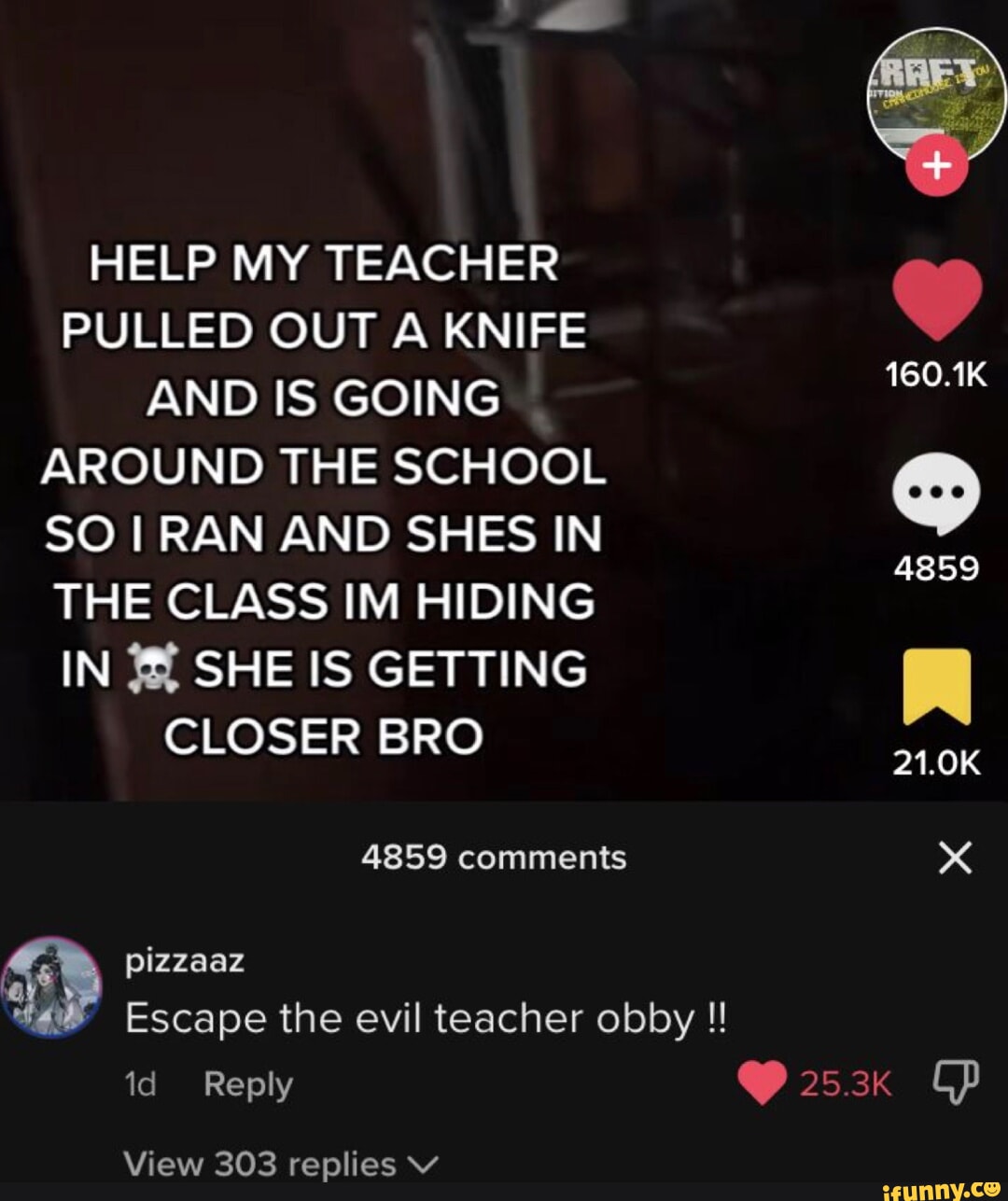 HELP MY TEACHER PULLED OUT A KNIFE AND IS GOING AROUND THE SCHOOL SO I ...