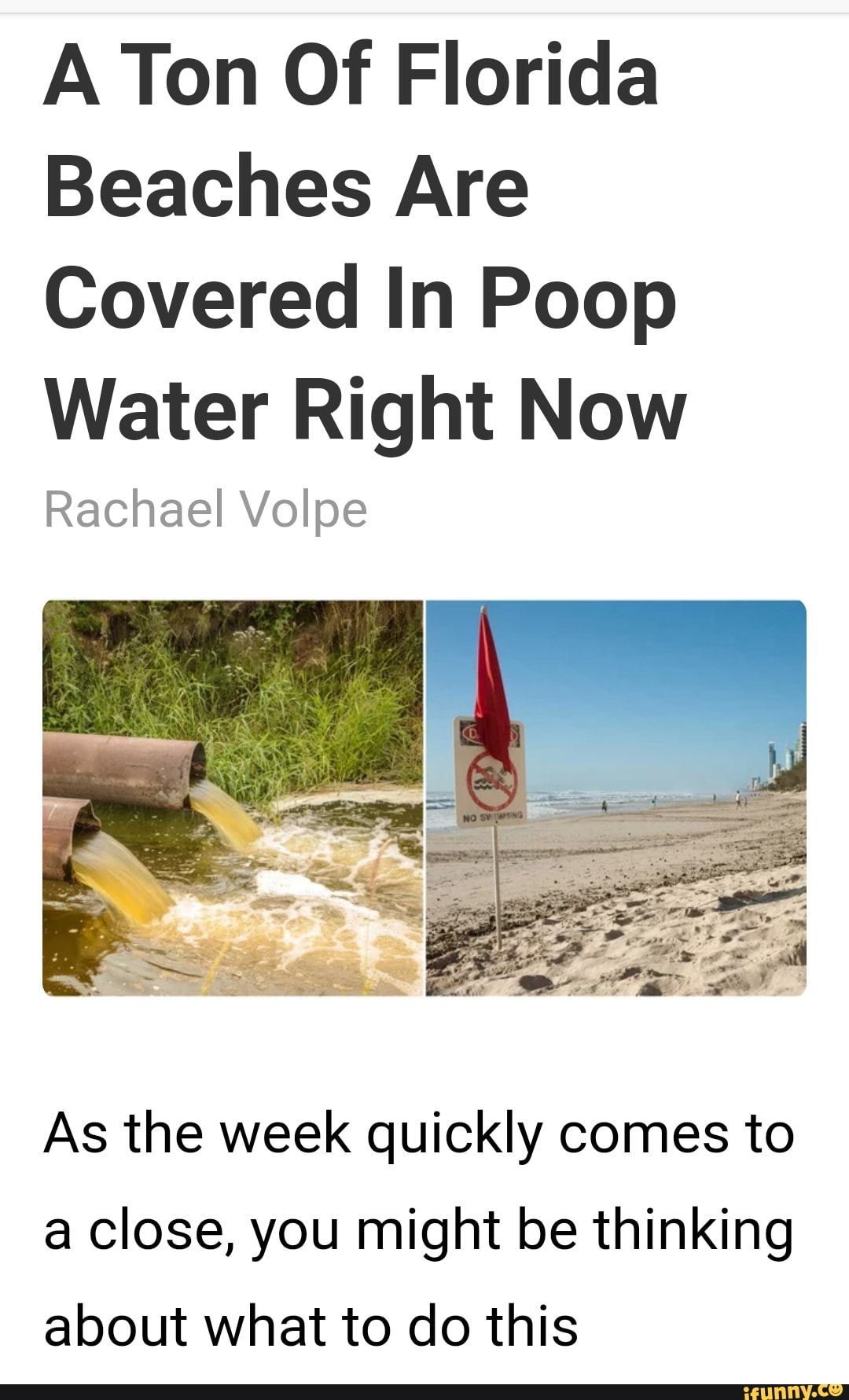 A Ton Of Florida Beaches Are Covered In Poop Water Right Now Rachael ...