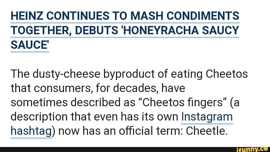 HEINZ CONTINUES TO MASH CONDIMENTS TOGETHER, DEBUTS 'HONEYRACHA SAUCY ...